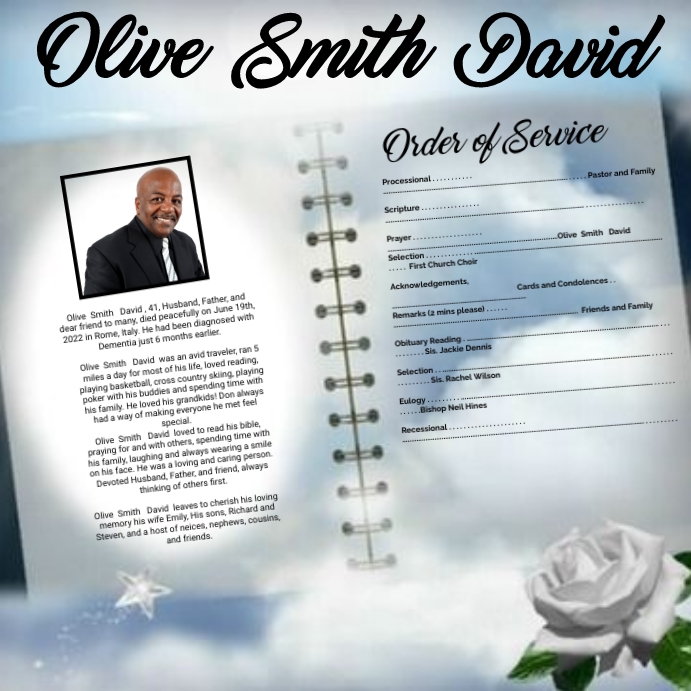 Obituary Cover | Inside 1 of 2 , church bulle Template | PosterMyWall